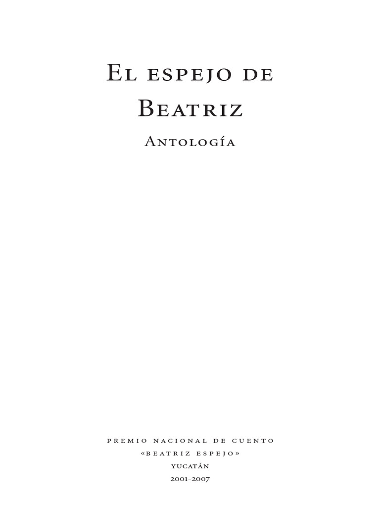 Antología de Cuentos Beatriz Espejo | PDF | México | Cuentos