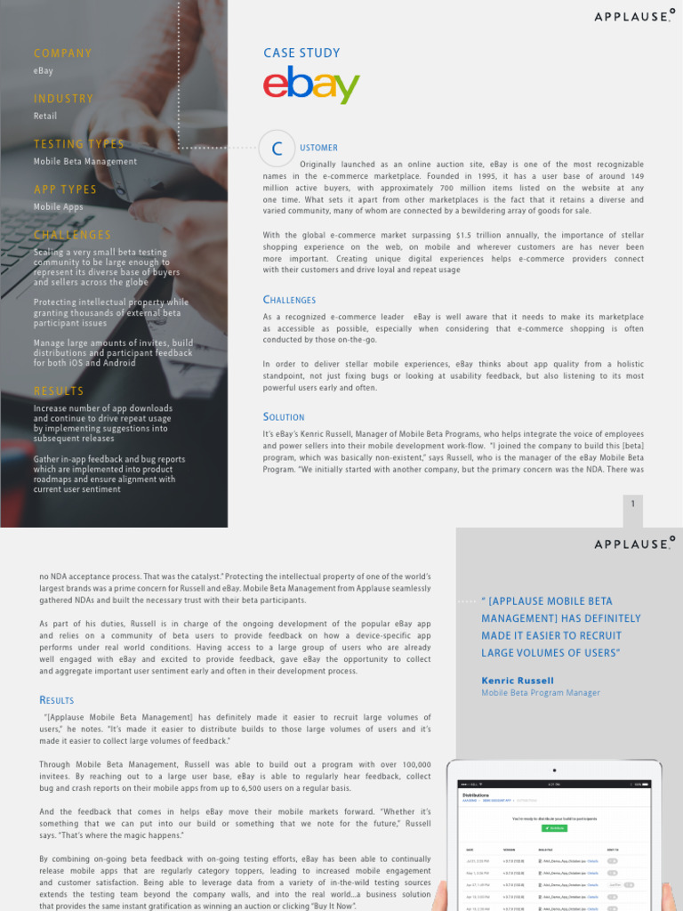 Ebay Case Study Applause | PDF