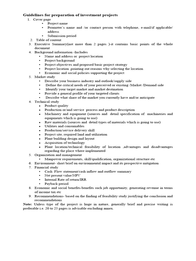Guidelines For Preparation of Investment Projects | Download Free PDF | Net Present Value ...