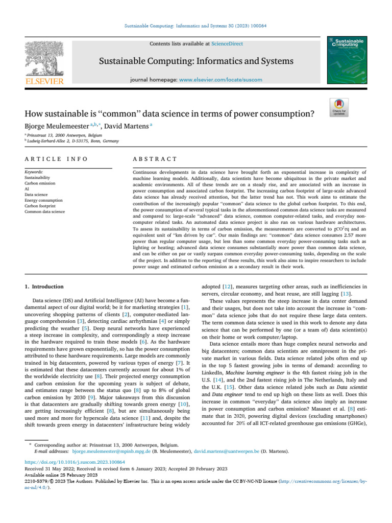 Sustainable Computing Informatics And Systems Pdf Greenhouse Gas Data