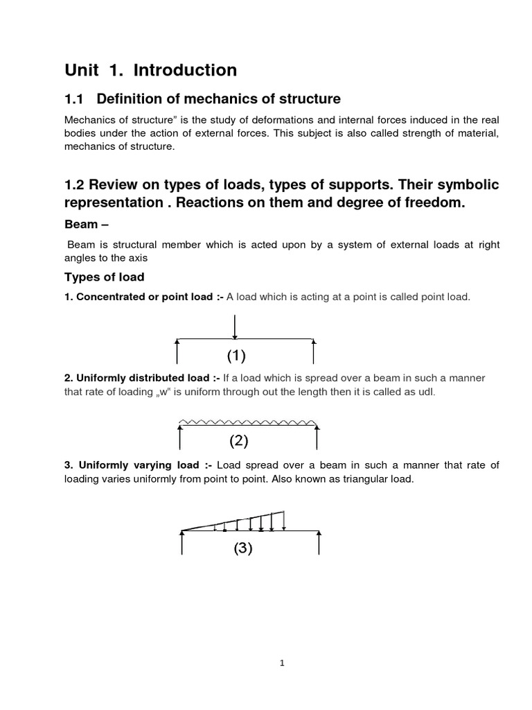 Unit 1. Introduction | Download Free PDF | Beam (Structure) | Physical Sciences