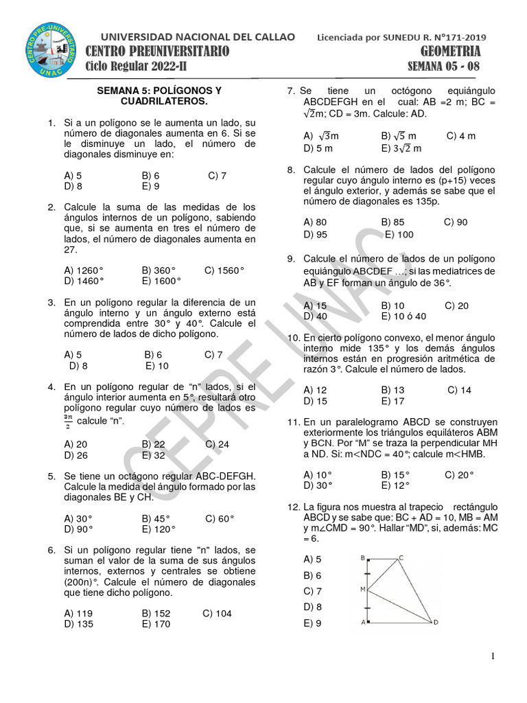 Ejercicios Segundo Mes Geometria | PDF | Geometría euclidiana | Geometría