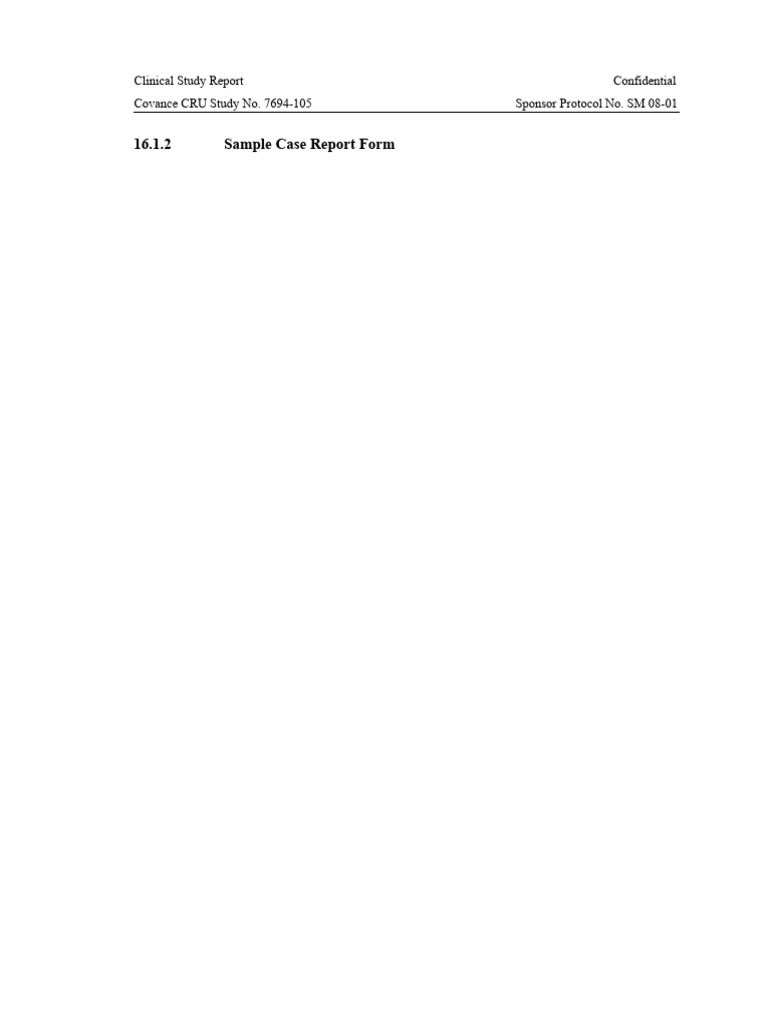 Sample Case Report Form | PDF | Blood Pressure | Tobacco Smoking