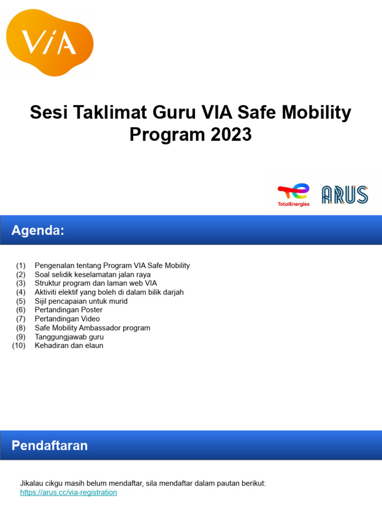 Taklimat Program VIA Safe Mobility 2023 | PDF | Bisnis