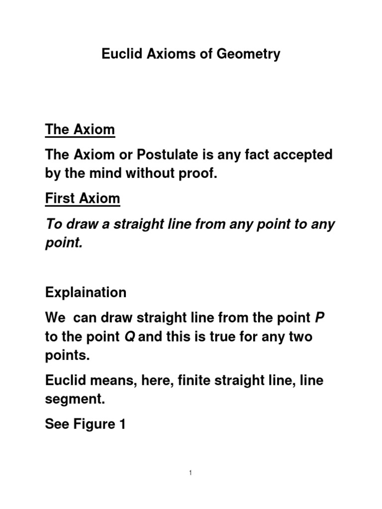 7 Euclid Axioms | PDF | Teaching Methods & Materials