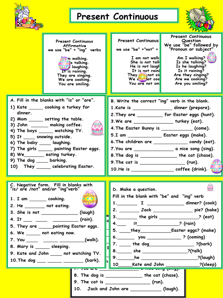 Present-Continuous 5202 | PDF | Easter Egg | Linguistics