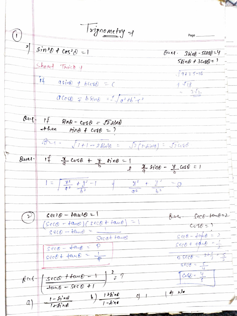 TRIGNOMETRY | PDF | Combinatorics | Mathematical Relations