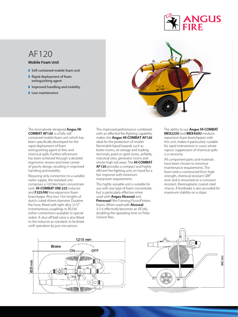 Angus HI-COMBAT AF120 Foam Unit | PDF | Inductor | Fiberglass