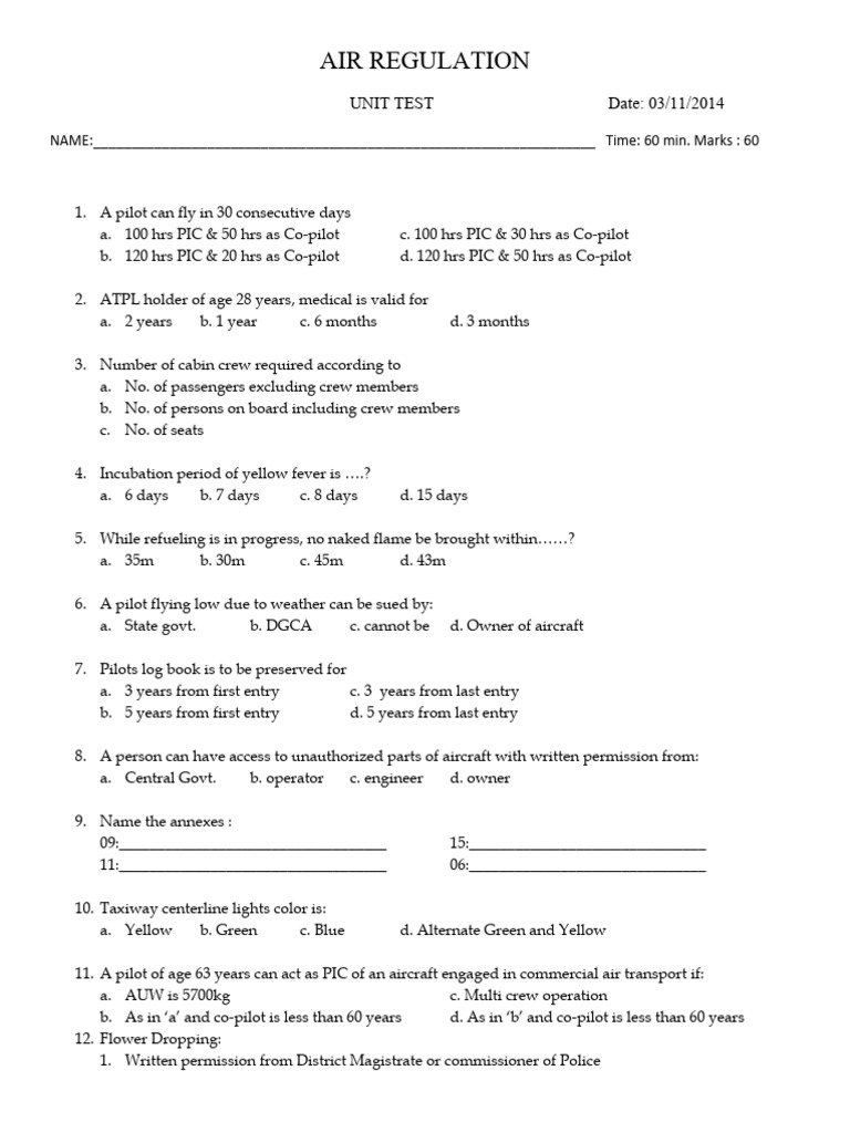 Air Regs Mock Test 4 | PDF | Instrument Flight Rules | Air Traffic Control