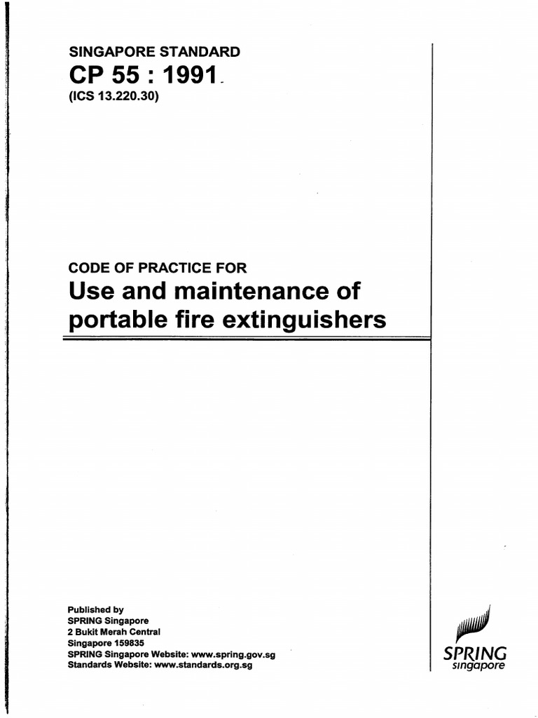 CP 55 - 1991 (Use and Maintenance of Portable Fire Extinguishers) | PDF