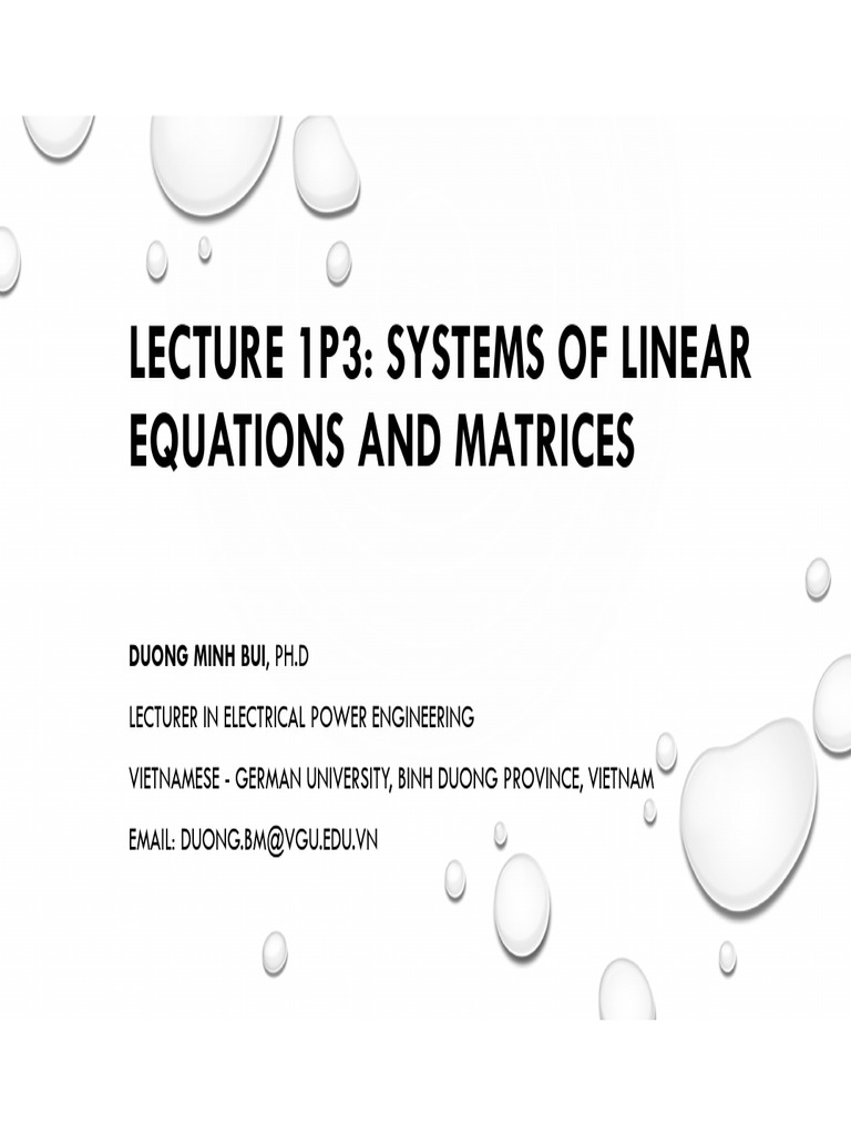 Lecture 1P3-Matrices (Class 2) - B&W | PDF | Matrix (Mathematics) | Algebra