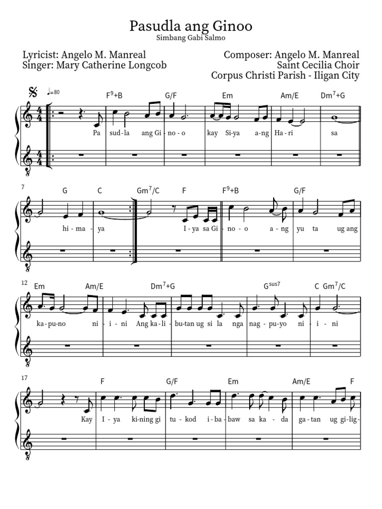 Pasudla-Ang-Ginoo Sheet | PDF