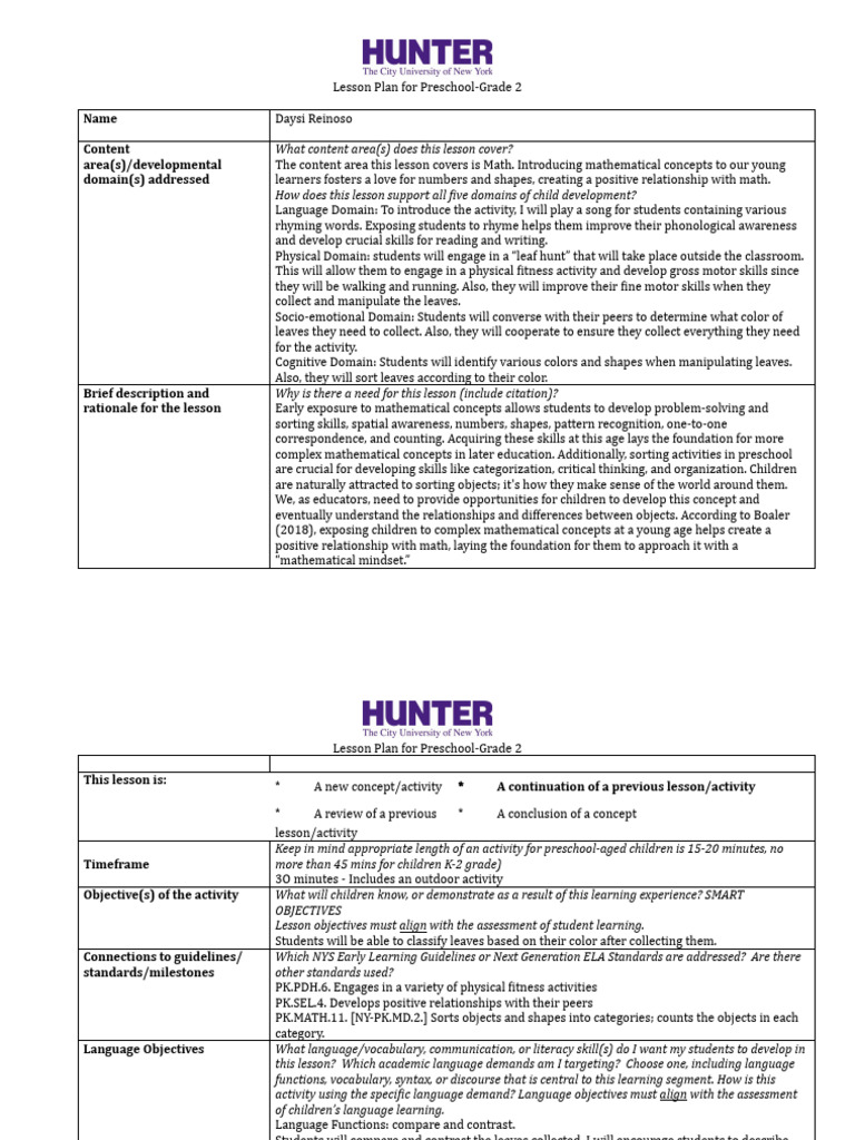 Lesson Plan 2 | PDF | Learning | Lesson Plan