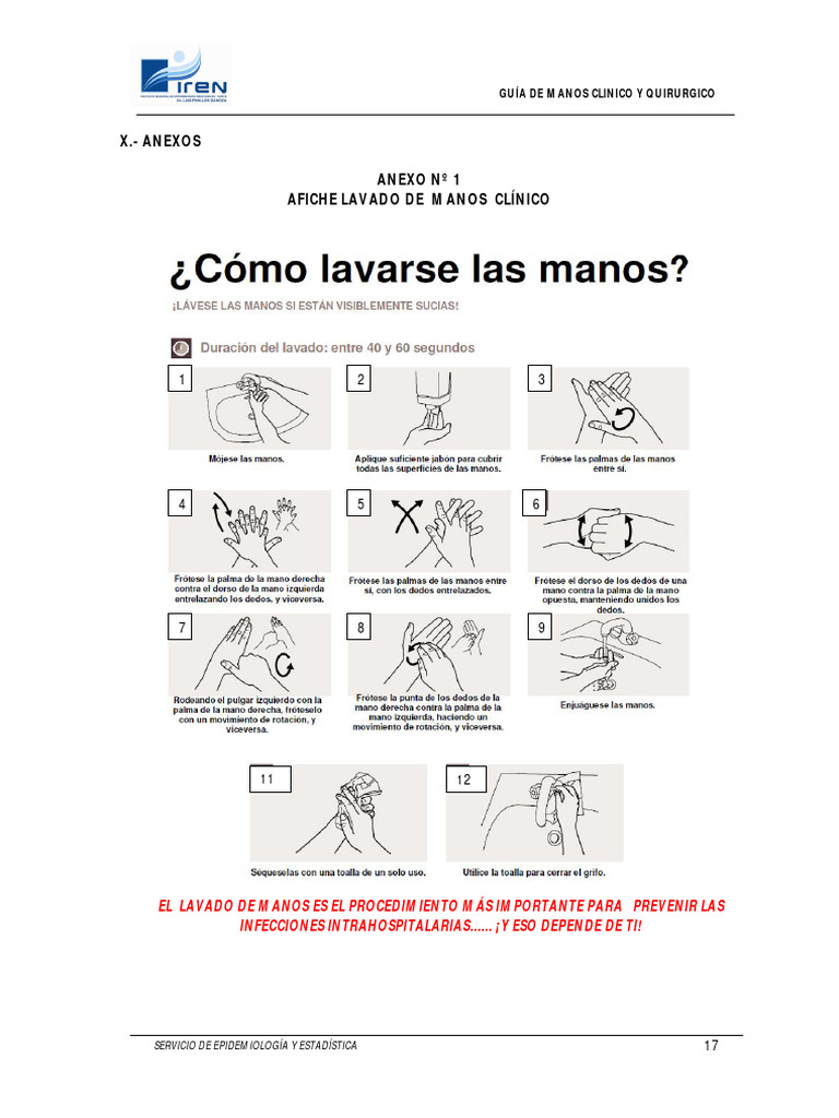 Guía de Lavado de Manos Clínico y Quirúrgico | PDF | Lavado de manos | Mano
