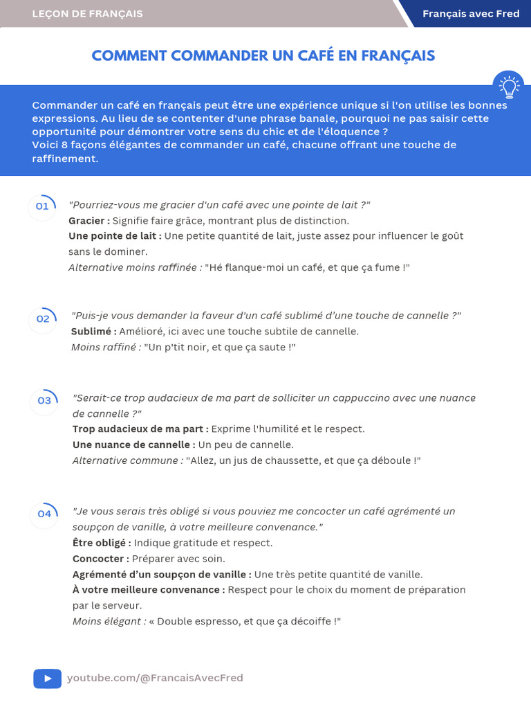 Commander un café avec élégance | PDF | Café | Boisson