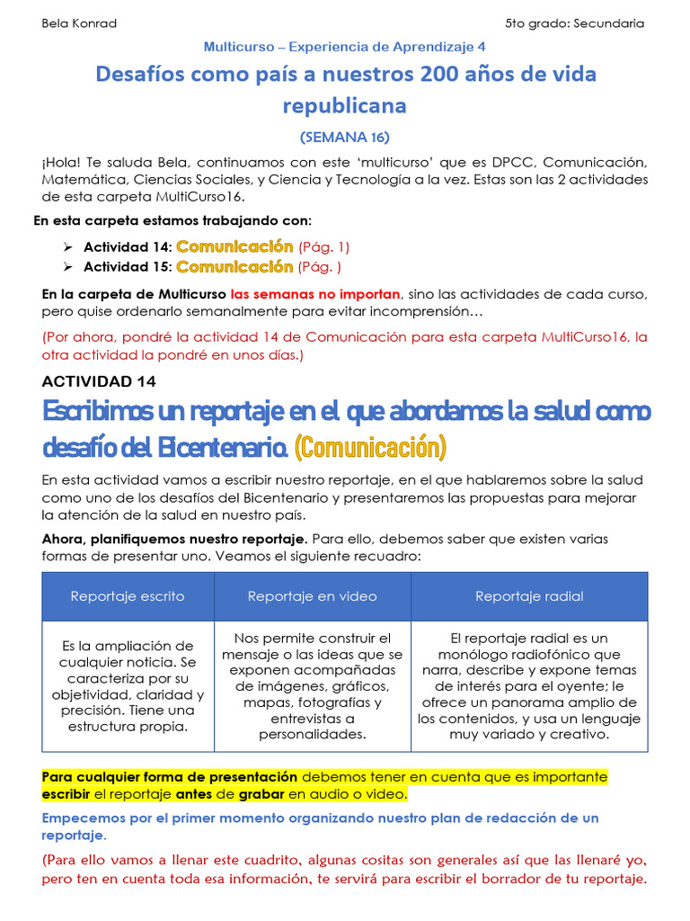 Ficha de Producción - El Reportaje | Descargar gratis PDF | Comunicación