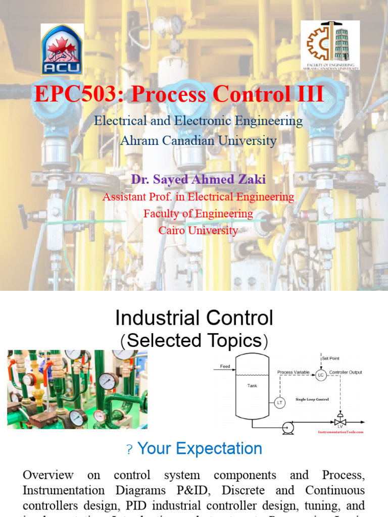 Control 3 - Lec 1 Introduction To Process Control 3 | PDF | Control Theory | Instrumentation