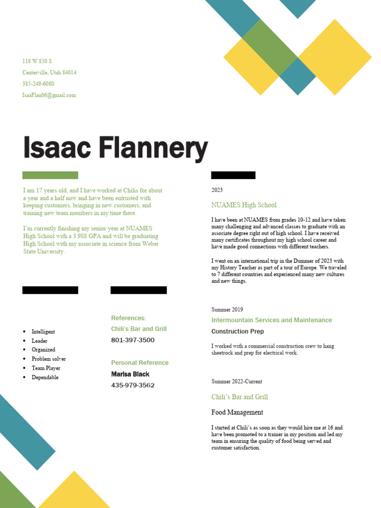 Isaacs Resume | PDF