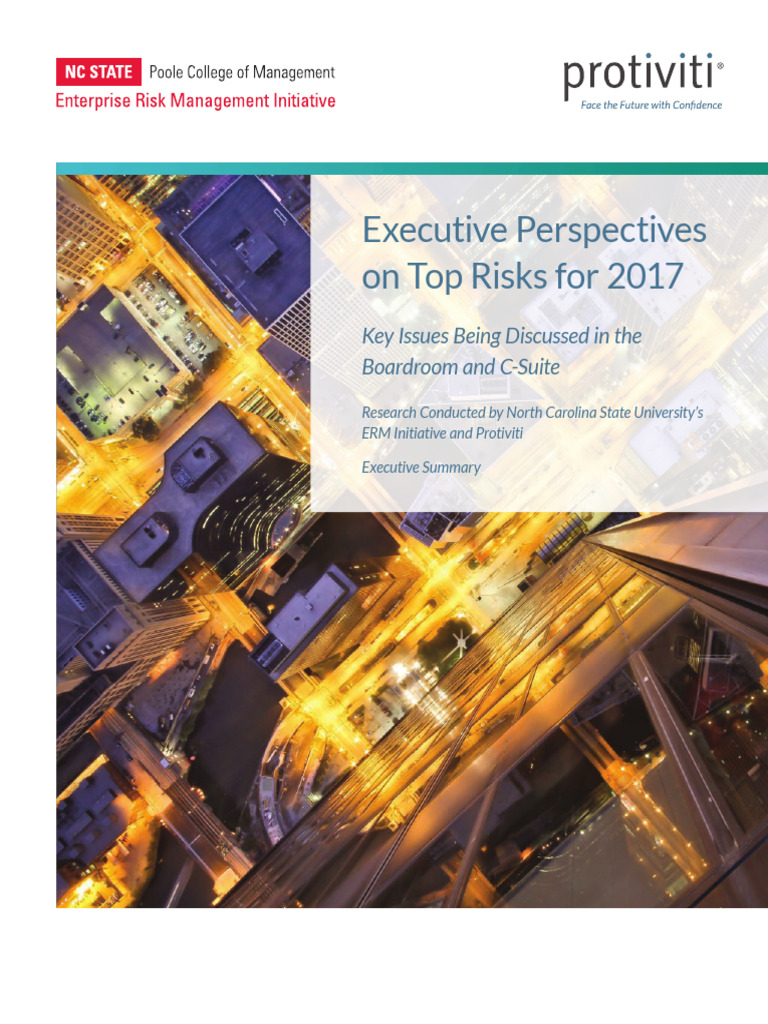 NC State Protiviti Survey Top Risks 2017 Executive Summary | PDF | Risk ...