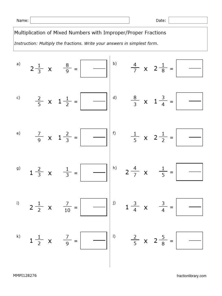 Multiplying Fraction Practice Problems | PDF | Abstract Algebra ...