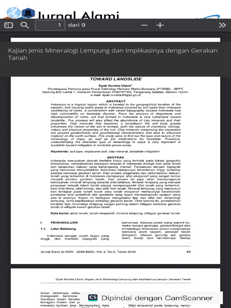 Mineralogi Lempung dan Gerakan Tanah | PDF