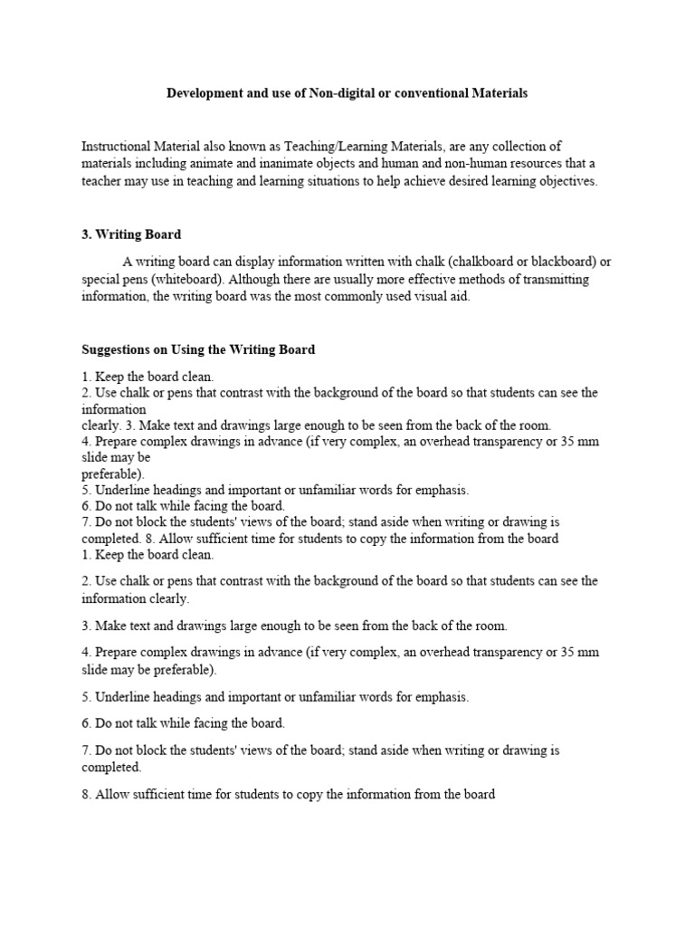 Instructional Materials - Written Report | PDF | Drawing | Human ...