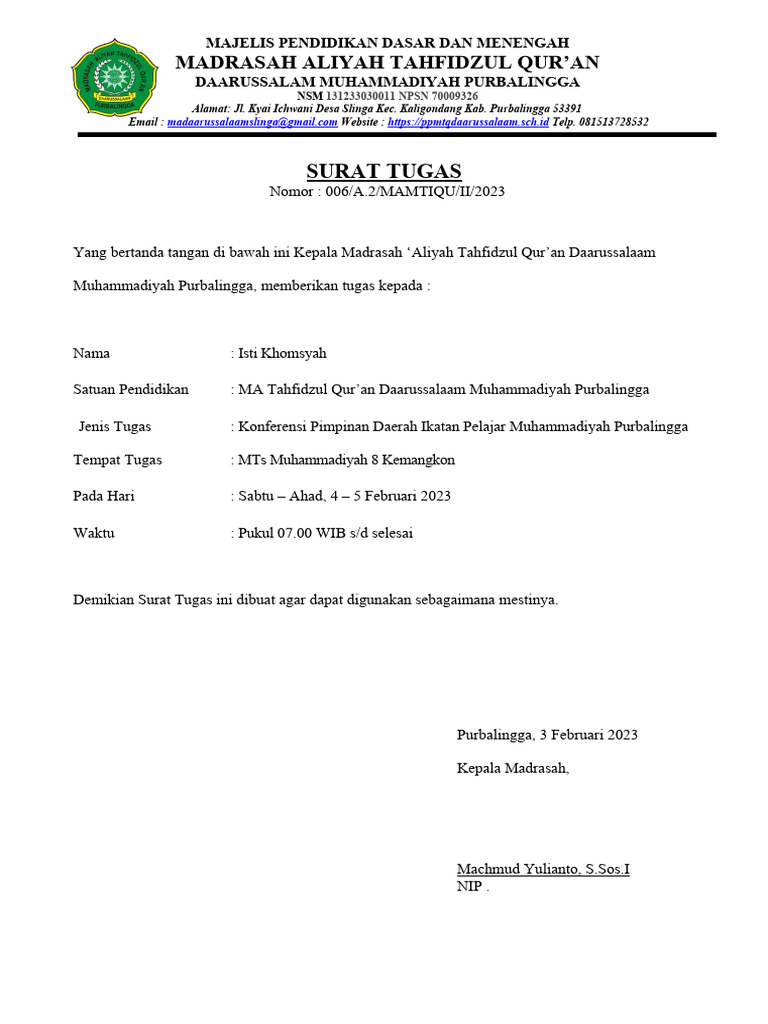 No 06 Surat Tugas Dan SPPD kONFERENSI IPM | PDF