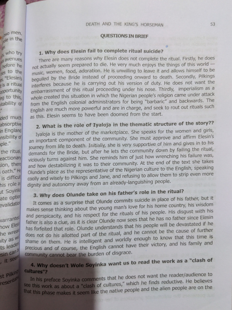 Death and The King's Horseman | PDF