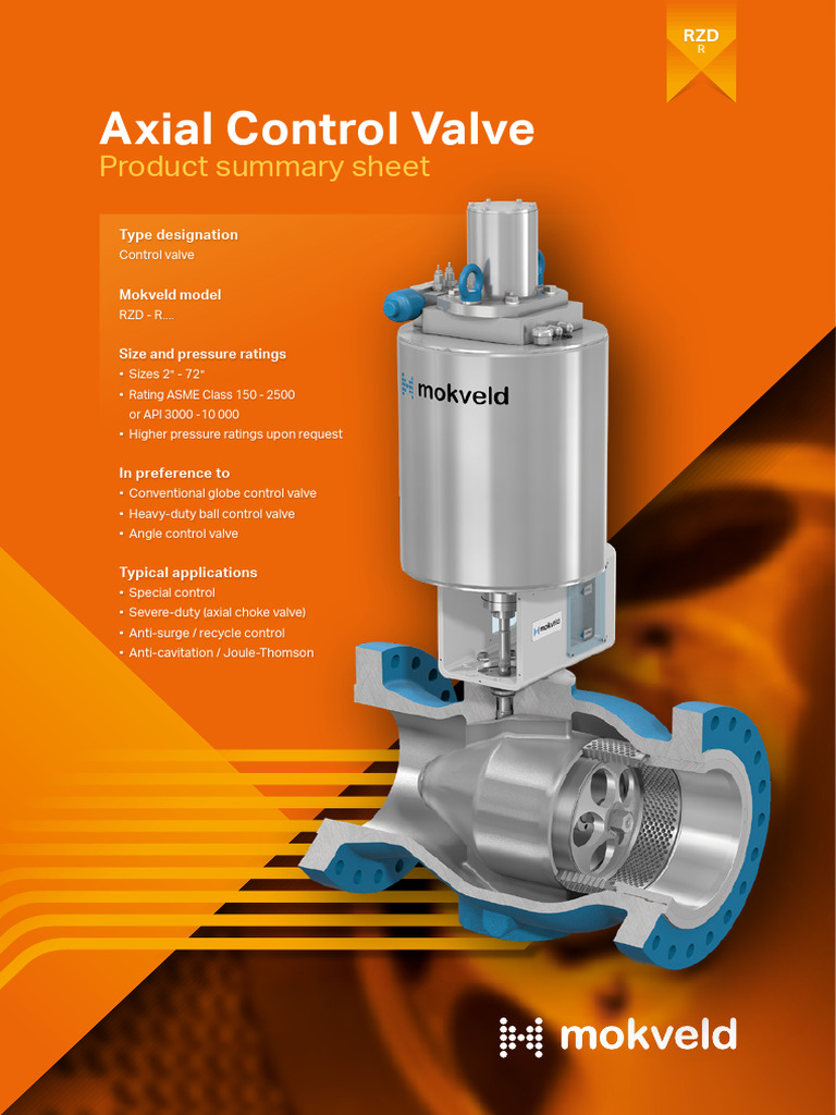 Mokveld Product Sheet Axial Control Valve 2 | PDF | Valve | Actuator