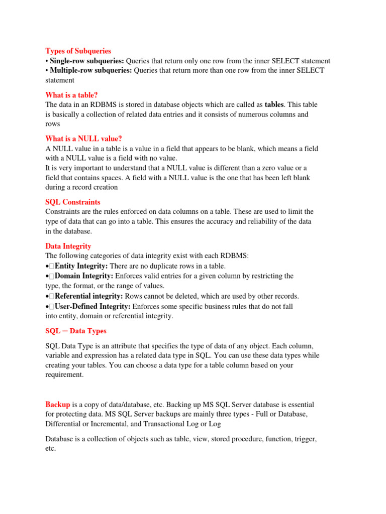 Summery Final Examination | PDF | Relational Database | Microsoft Sql Server