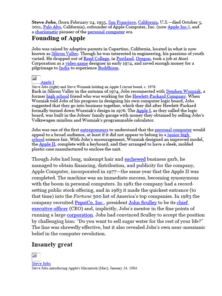 Steve Jobs | PDF | Steve Jobs | Apple Inc.