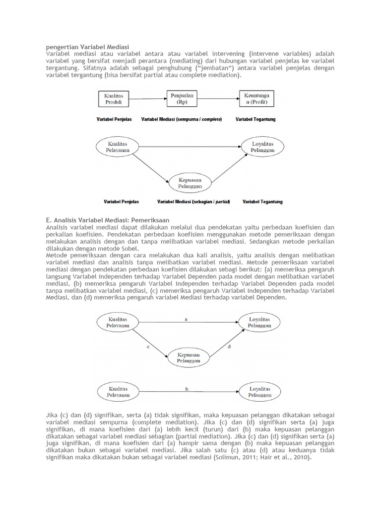 Pengertian Variabel Mediasi | PDF