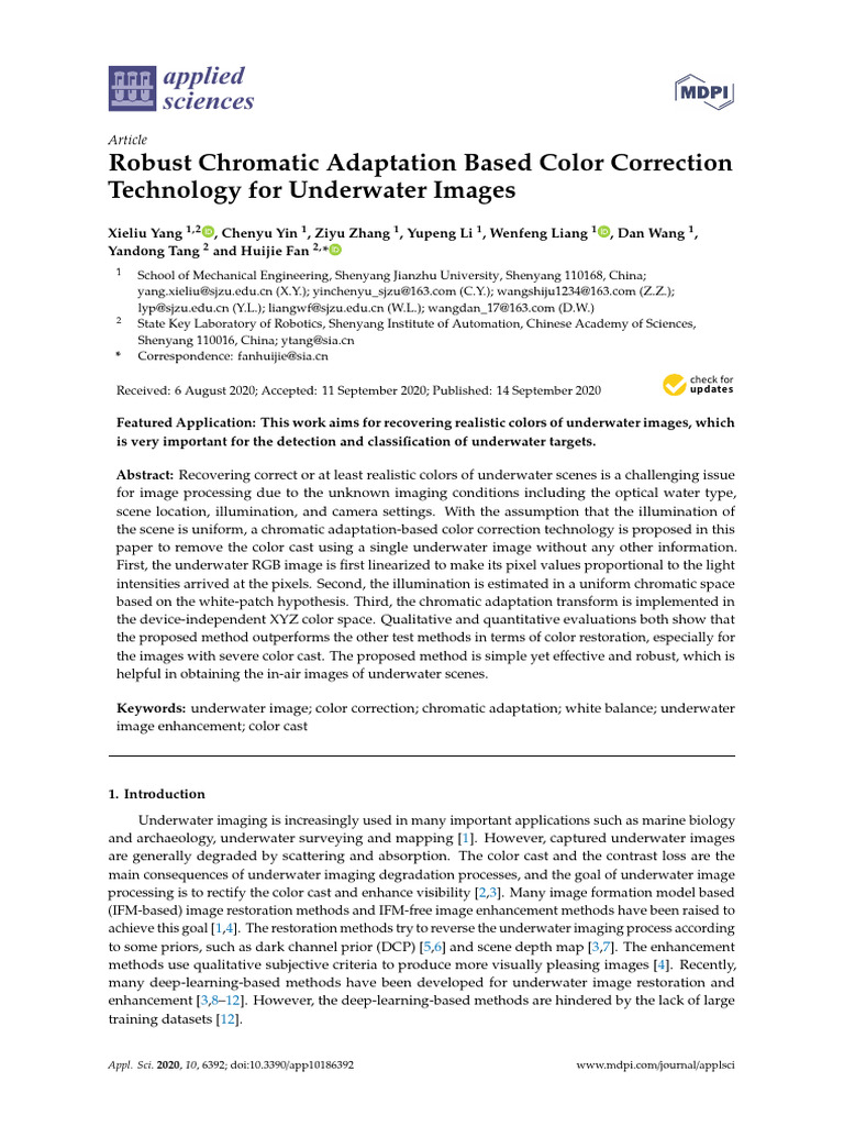 Robust Chromatic Adaptation Based Color Correction | PDF | Color ...
