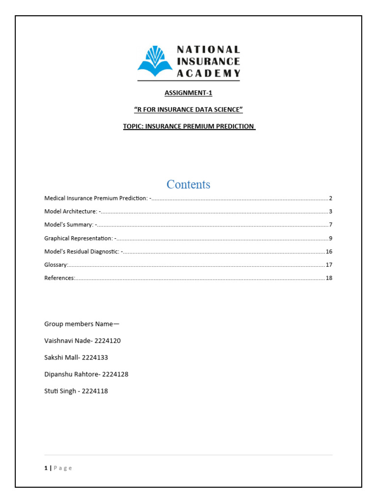 IT Assignment Final | PDF | Insurance | Analytics