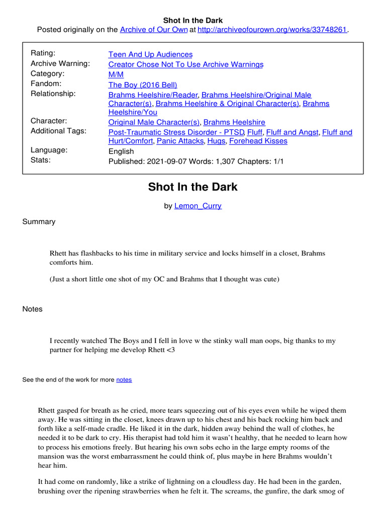 Shot in The Dark | PDF | Emotions | Anxiety