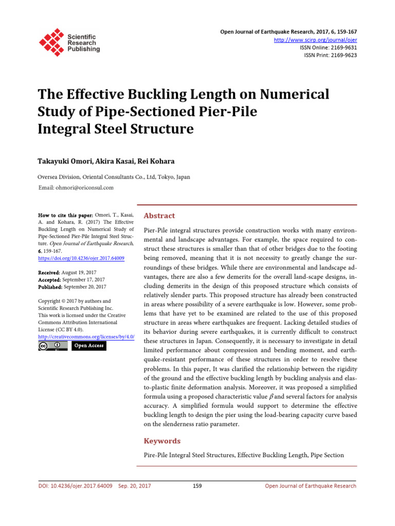 The Effective Buckling Length On Numerical Study of Pipe-Sectioned Pier ...
