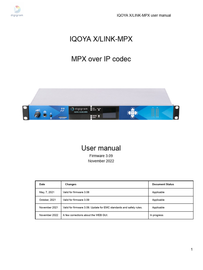 IQOYA X/LINK-MPX User Manual | PDF | Codec | Streaming Media