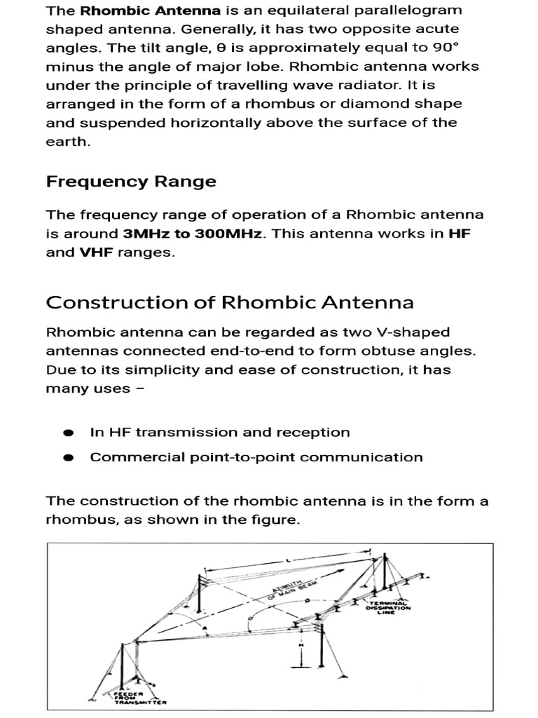 Rhombic Antenna | PDF