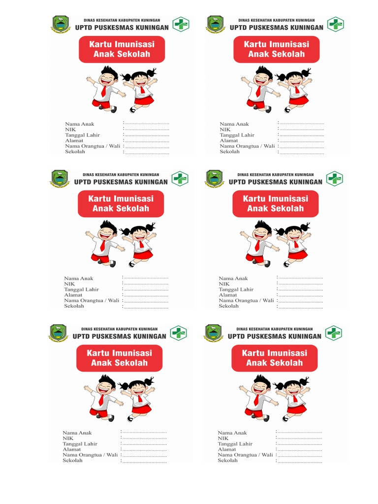Kartu Imunisasi Depan 6 Lembar Pdf