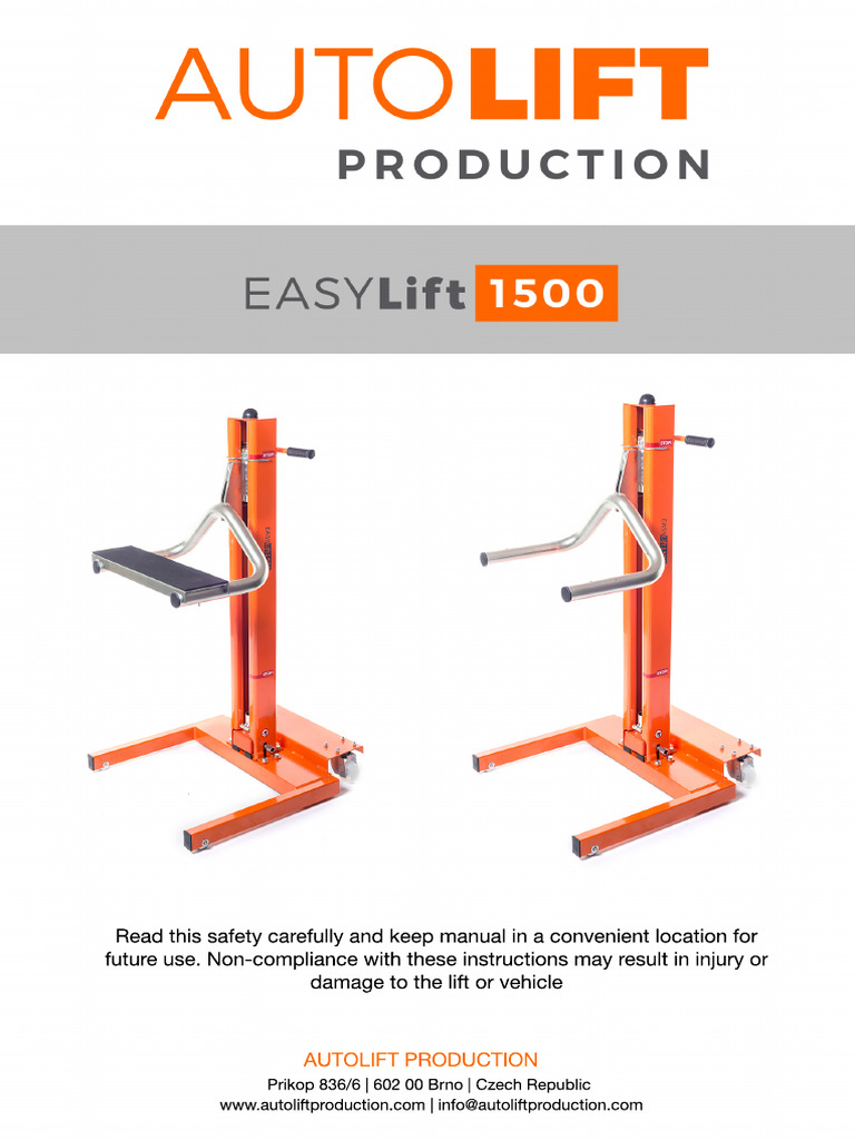 EasyLift 1500 User Manual | PDF | Elevator | Drill