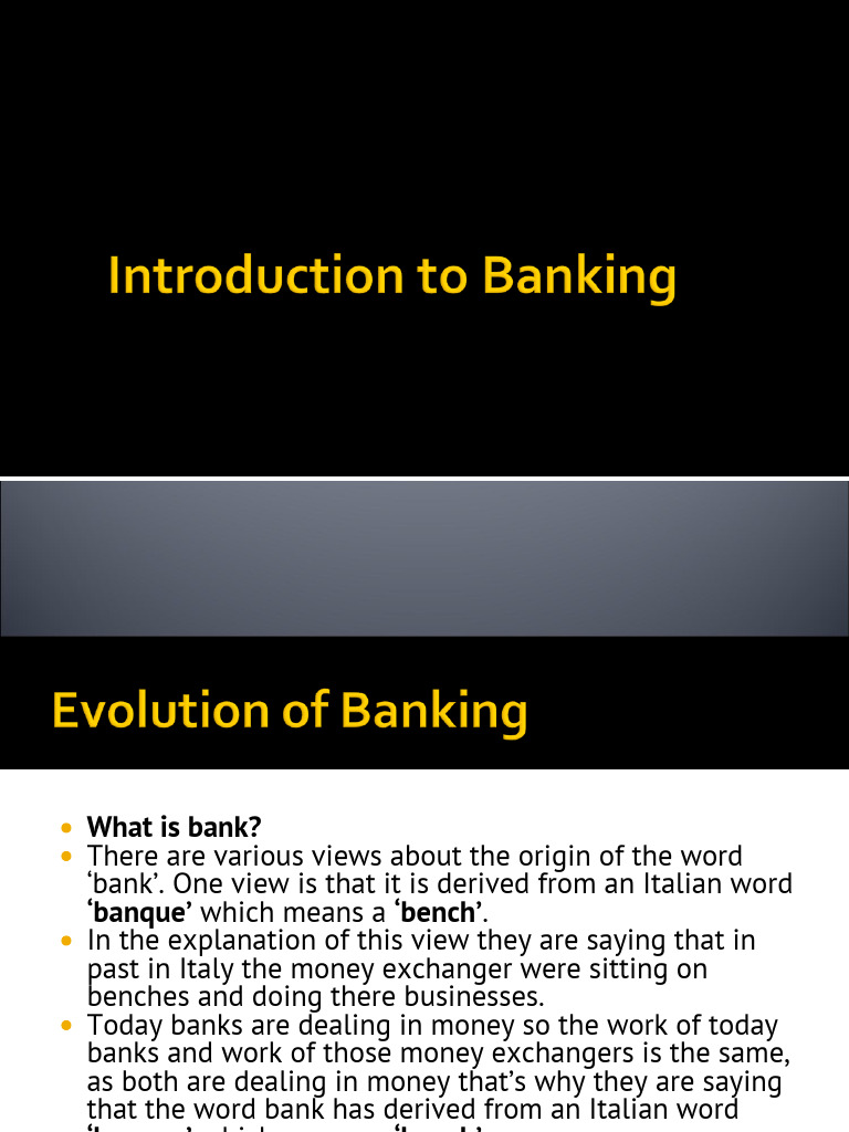Introduction to Banking | PDF | Banks | Money