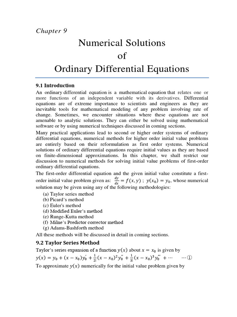 Num Ode | PDF | Differential Equations | Equations