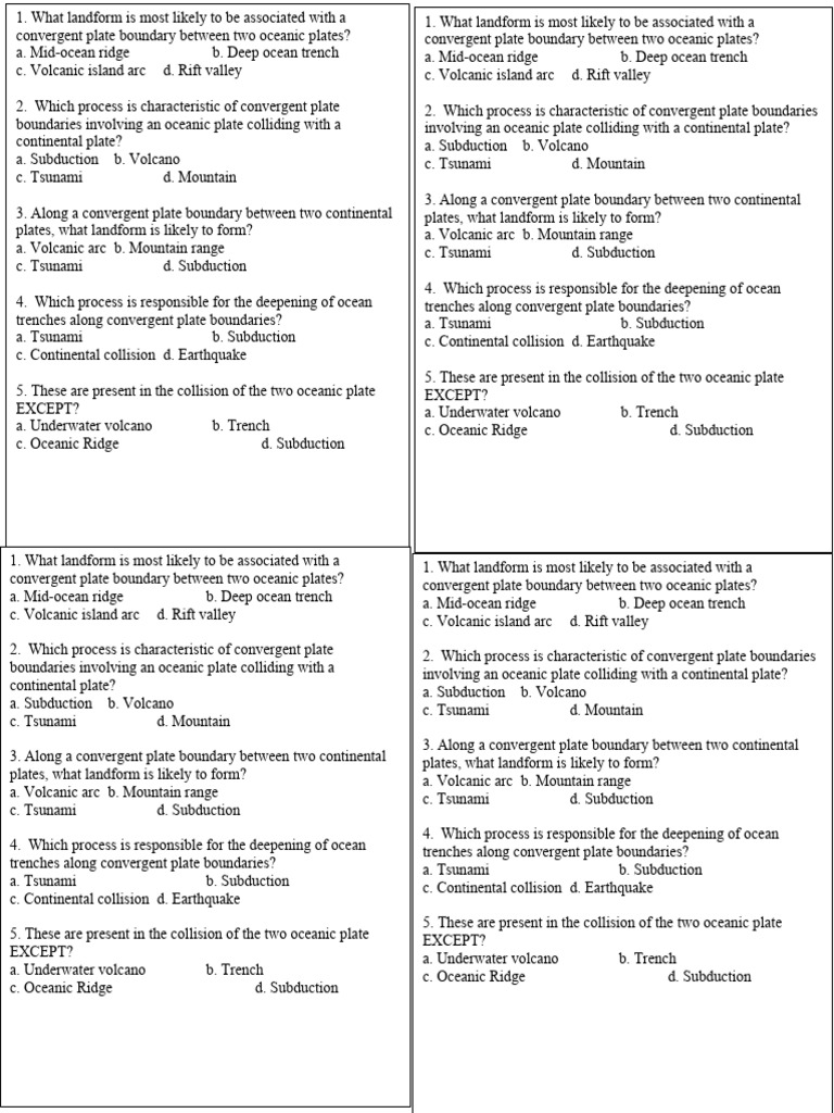 Evaluation | PDF | Plate Tectonics | Volcano