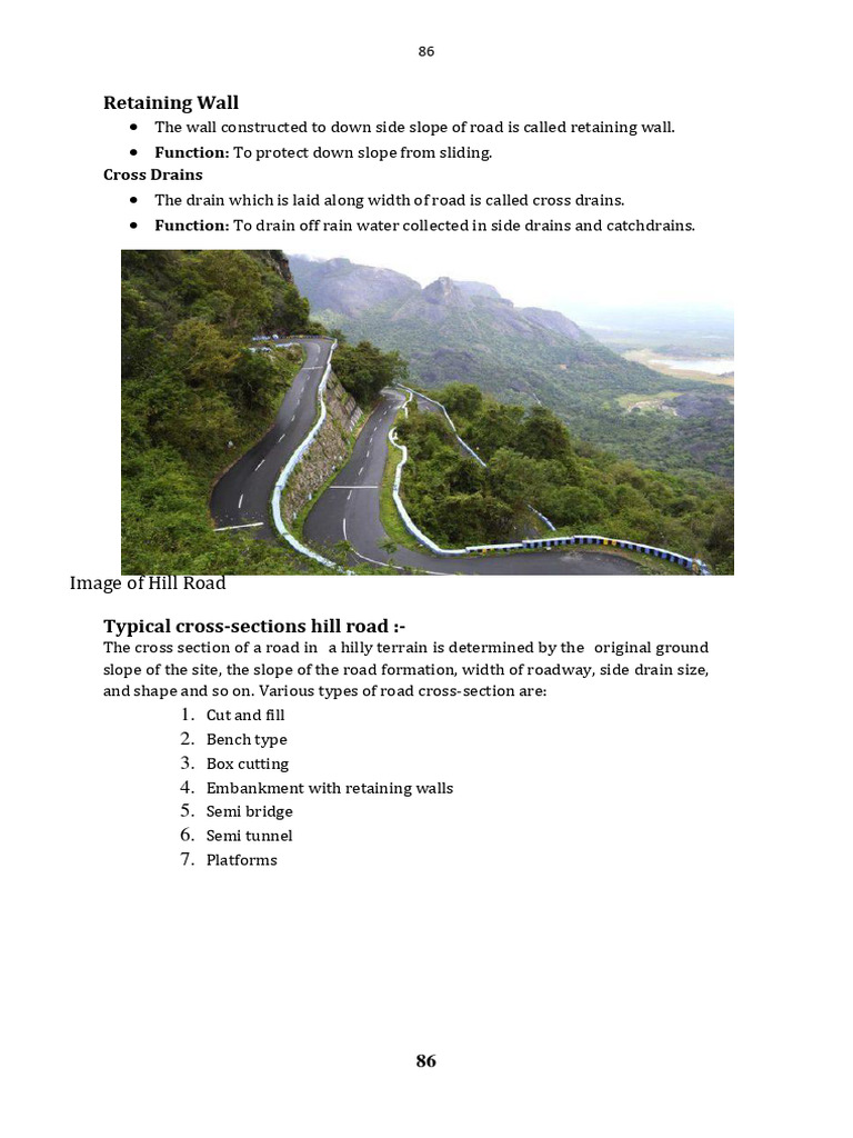 UNIT-III Highway Drainage and Hill Roads | PDF | Drainage | Road