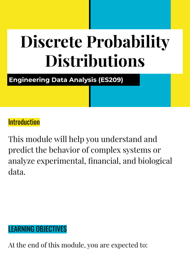 3 - Discrete Probability Distributions | PDF | Probability Distribution | Variance