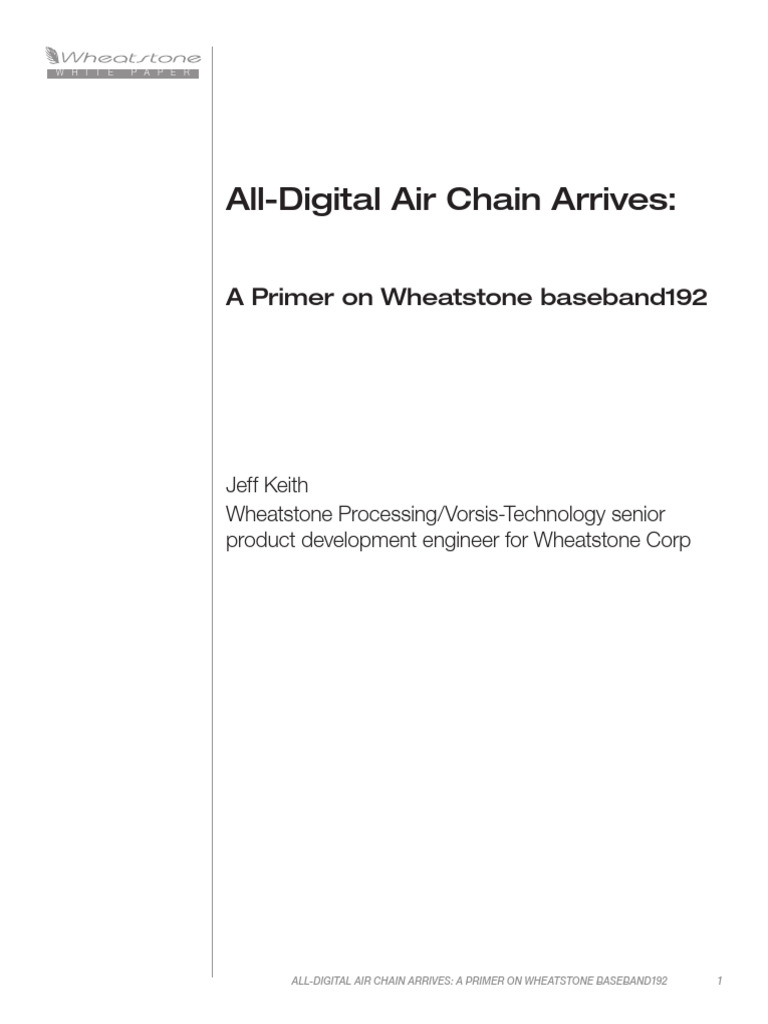 Wheatstone Baseband192 WhitePaper | PDF | Frequency Modulation | Sampling (Signal Processing)