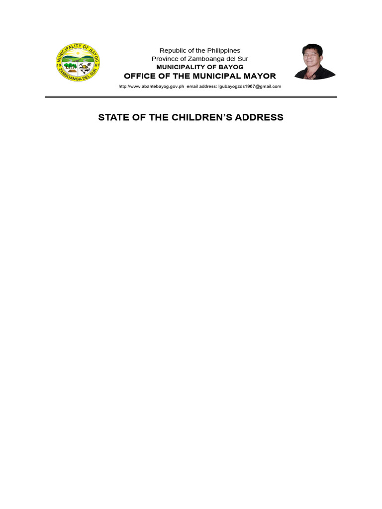 STATE OF THE CHILDREN'S ADDRESS | PDF