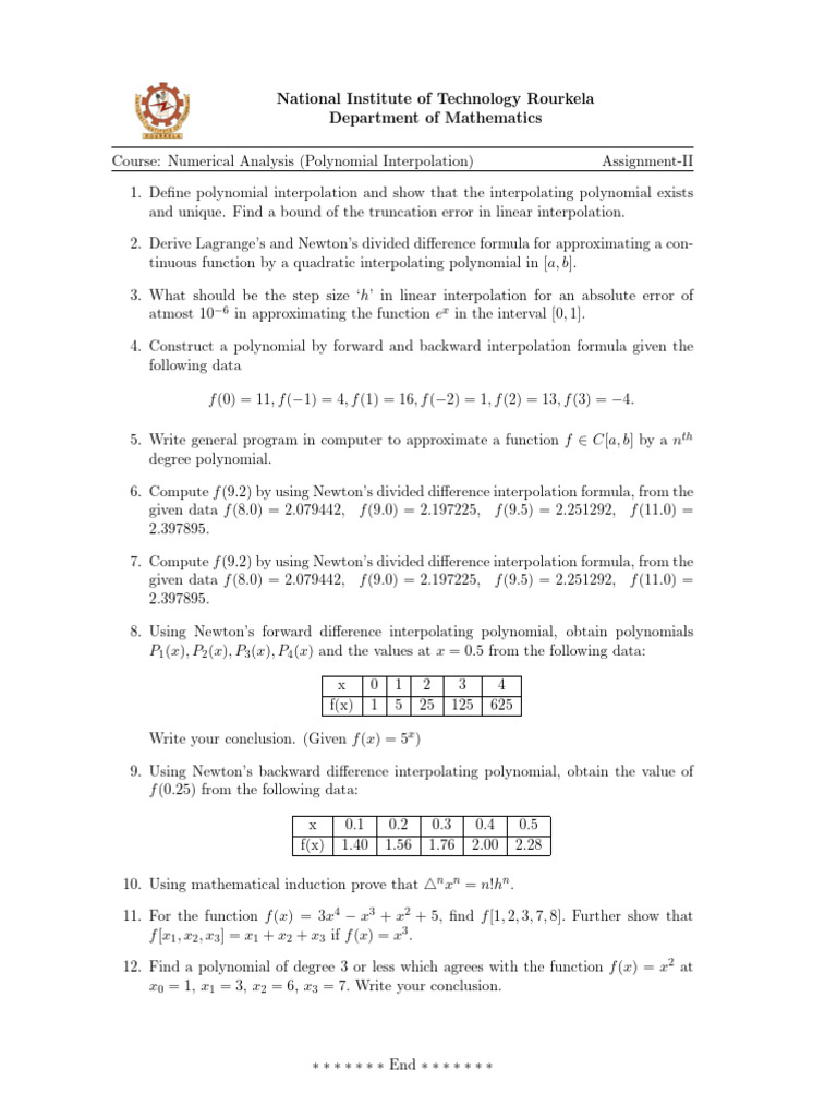 Asgn 2 Interpolation | PDF Asgn 2 Interpolation | PDF