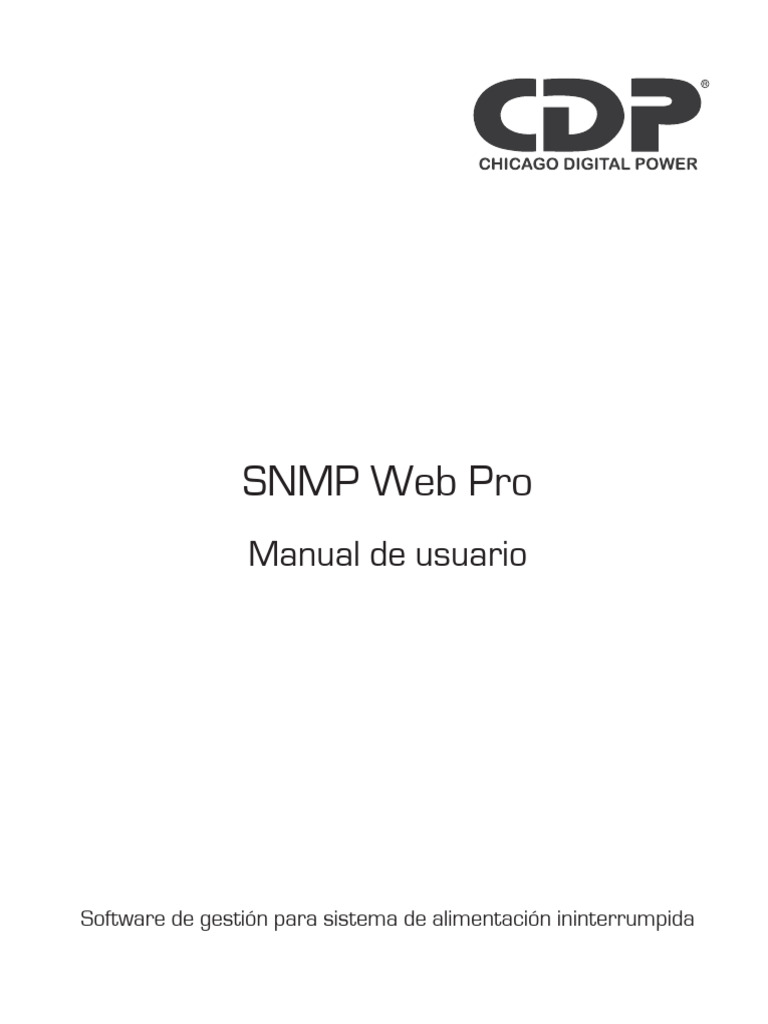 Manual de SNMP Web Pro para UPS | PDF