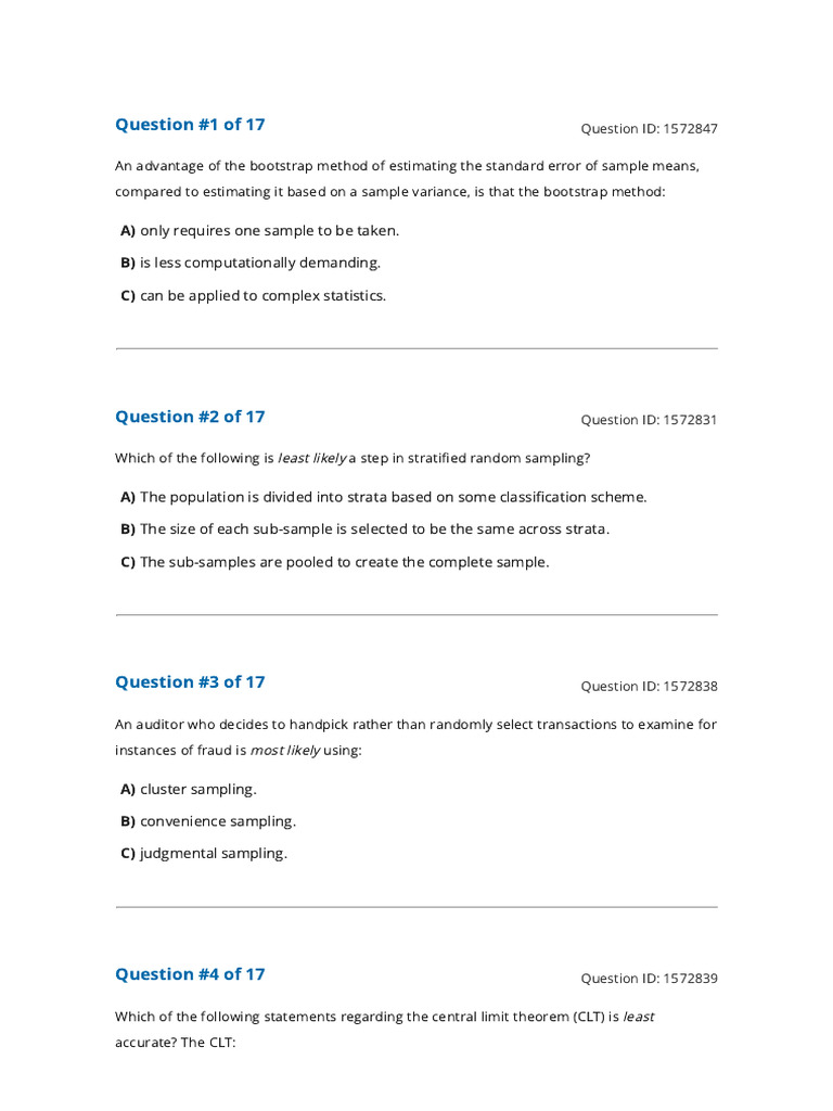 Reading 7 Estimation and Inference | PDF | Sampling (Statistics) | Bootstrapping (Statistics)